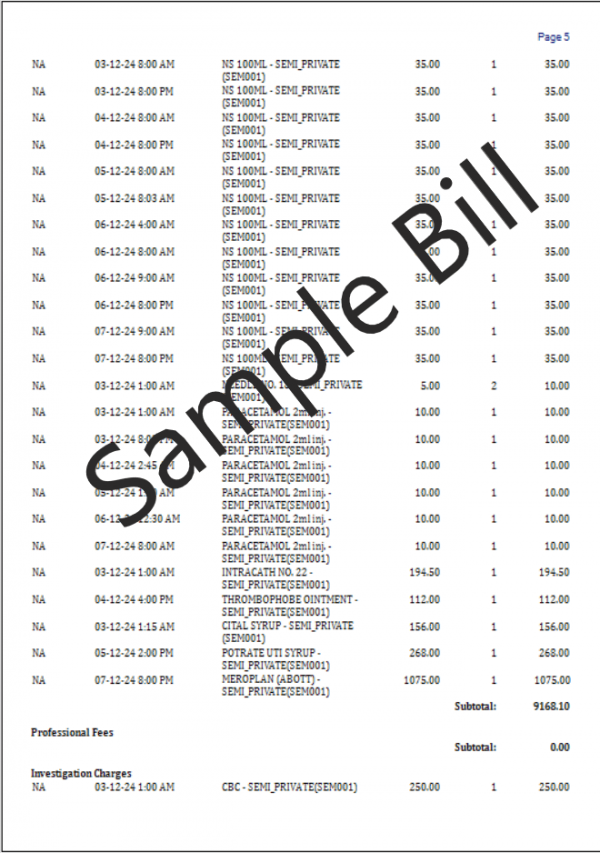 How to create Hospital Bill with Services Provided and Medicines Given ...
