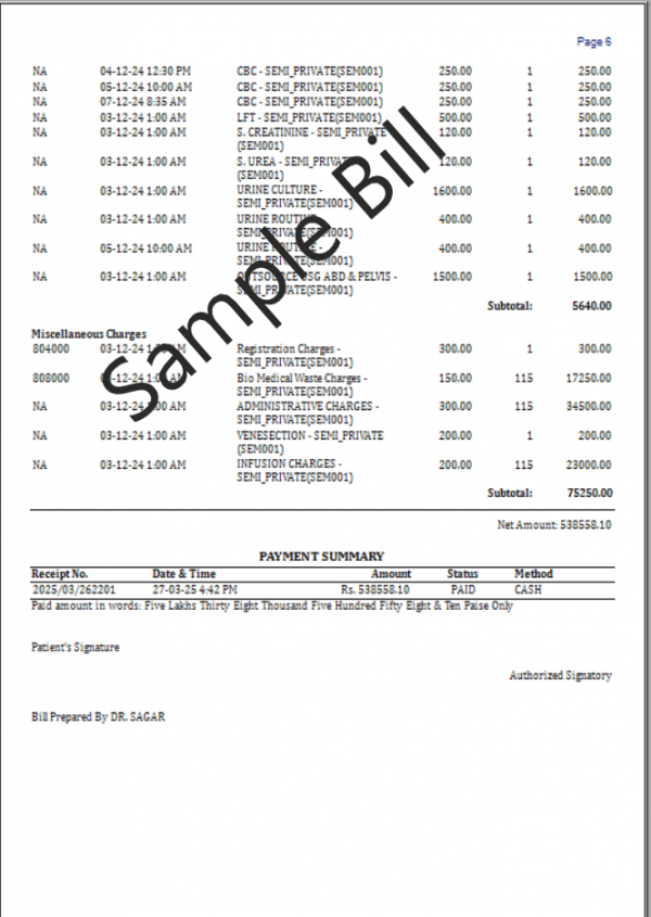 How to create Hospital Bill with Services Provided and Medicines Given ...